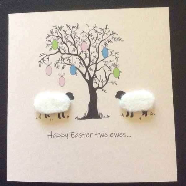 Happy Easter Card | Sheep Easter Card | Handmade | Personalised - Etsy UK