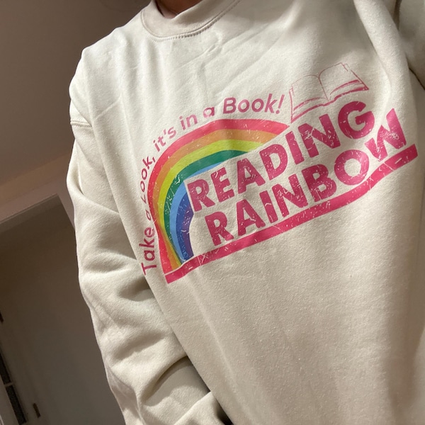 Reading Rainbow Sweatshirt, Rainbow School Crewneck, Bookworm ...