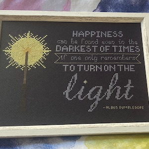 Dumbledore Turn on the Light cross Stitch PATTERN DOWNLOAD - Etsy