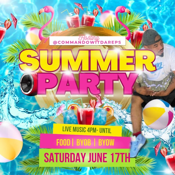 Summer Party Flyer, DIY Flyer Template Design, Pool Party Invite Flyer ...