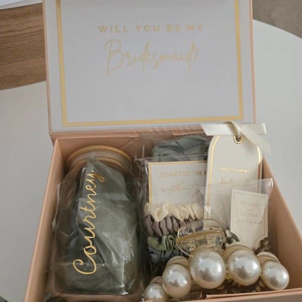Personalized Bridesmaid Proposal Box: Hair Accessories Gift Set - Etsy