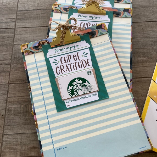 Teacher Appreciation Week Card - Teacher Coffee Gift Card Holder ...