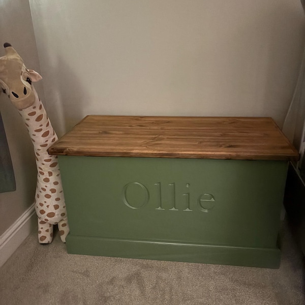 Handmade, Personalised Solid Wood Toy Box With Soft Closing Lid - Etsy UK