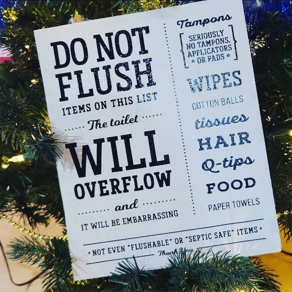 Funny PRINTABLE Bathroom Sign ~ Overflow Embarassed ~ Do Not Flush Only ...