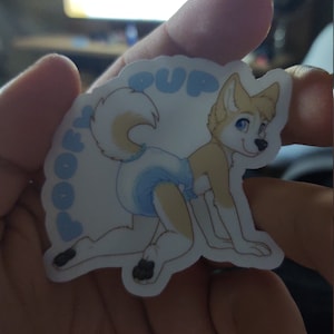 Poofy Diaper Puppy Sticker CLEAR Transparent Babyfur AB/DL - Etsy
