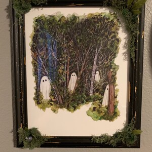 Haunted Forest, Art Prints, Halloween Art, Ghost Art, Forest Art ...