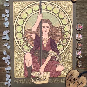 DEVANA A5 Art Print Slavic Goddess Folklore Pagan Art Dziewanna Magick ...