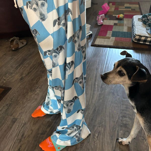 Custom Pet Portrait Pajama Pants Using Pet Photo Name Custom Dog ...