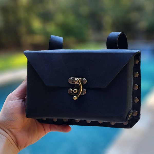 Leather Rectangle Pouch Large for Phones Cosplay Ren Faire Sca Larp ...