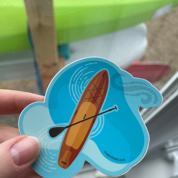 SUP Waterproof Sticker, Stand up Paddle Vinyl Sticker, Paddleboard Gift ...