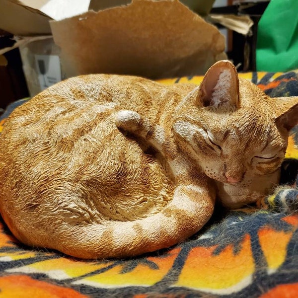 Cat Urn With Personalization *cremation Pet Urn *tabby Cat Funeral ...