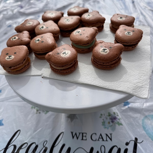 Bear French Macarons 12 or 24 - Choose Your Flavors - Edible Macaroons ...