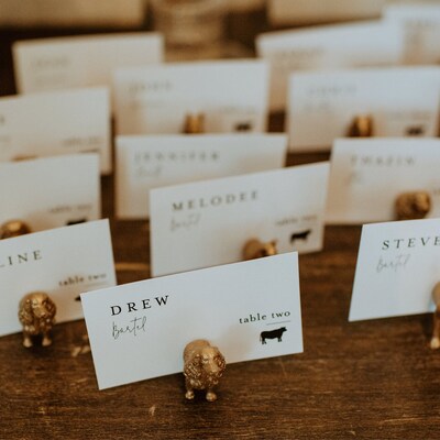 Gold Animal Place Card Holders // Set of 25 - Etsy