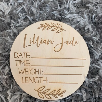 New Baby Name Sign, Birth Announcement Sign, Hospital Photo Prop, Birth ...