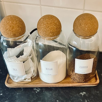 Tea Coffee Sugar Canisters Tea Coffee Sugar Storage Jars Glass Jars ...