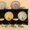 Wood Hanging Plate Rack and Primitive Country Shelf Kitchen Wall ...