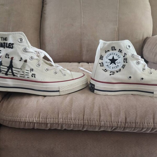 Skeletons Embroidered Converse, Custom Bone Lover Embroidered Shoes ...
