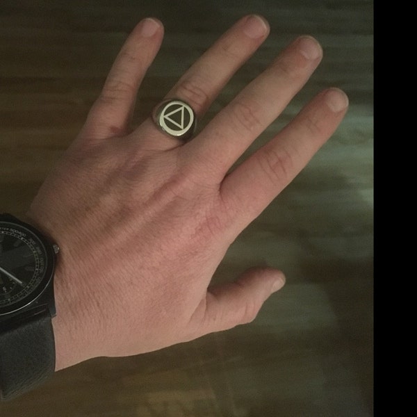 AA Alcoholics Anonymous Symbol Logo Signet Ring, Jewelry Men in ...