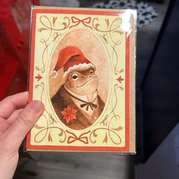 Personalized Victorian Portrait Frog Birthday Card - Cottage Core ...