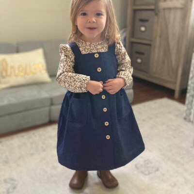 Girl Pinafore Dress Pattern With Front Pockets and Front Closure PDF ...