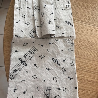 Music Notes Fabric, per Meter, Upholstery Fabric, Home Decor, Printed ...