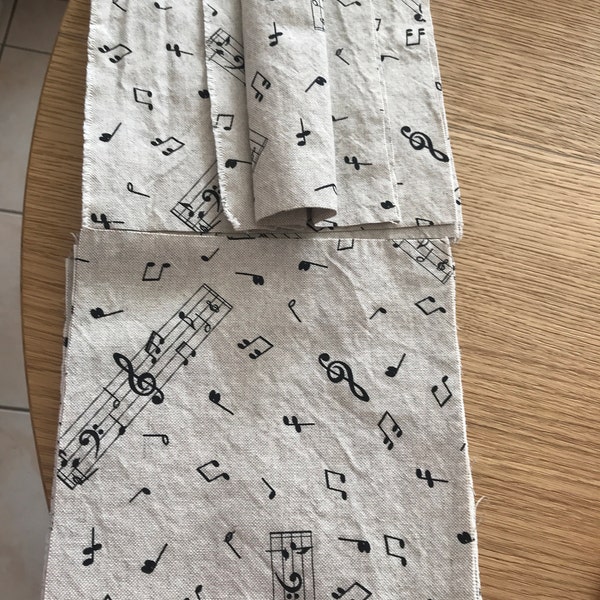 Music Notes Fabric, per Meter, Upholstery Fabric, Home Decor, Printed ...