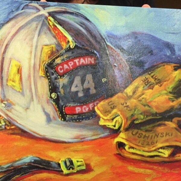 TRADITION 4, Personalized, Hand Painted Firefighter Canvas Giclee to ...