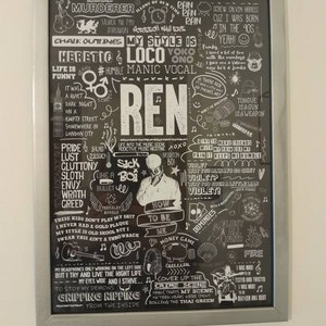 Liverpool FC Legends Football Poster Doodle Text YNWA Print Wall Art ...