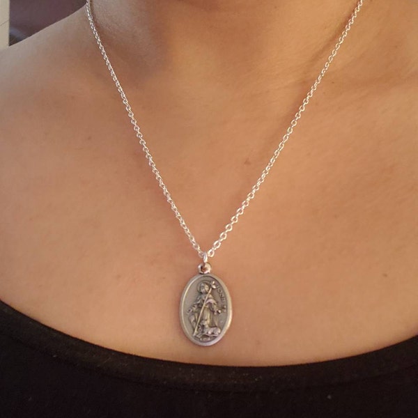 Saint Roch Necklace. Catholic Saint Necklace. St Roch Saint Medal ...