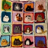 Many Cats Square ENGLISH Crochet Pattern PDF Granny Square Afghan Block ...