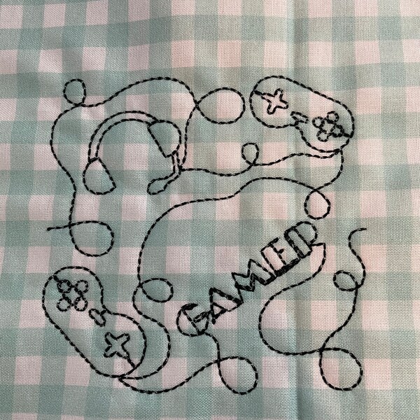 Gaming Quilting Embroidery Design. Gamer Quilt Block Embroidery. Gamer ...
