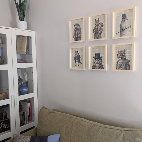 Three Wise Monkeys Dictionary Art Print Set, See No Evil, Hear No Evil ...