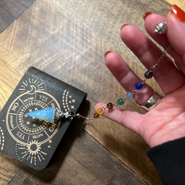 Pendulum and Board Dowsing Kit With Pendulum Holder Box, Divination Set ...