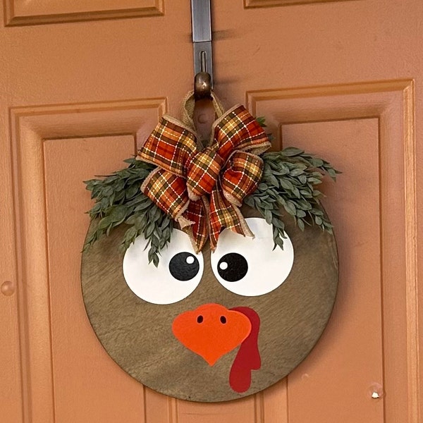 Thanksgiving Front Door Decor | Gobble | Turkey Front Door Wreath ...