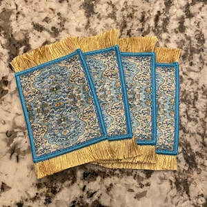 Beautiful Turkish Carpet Coasters, Persian Rug Coasters, Mug Rug ...