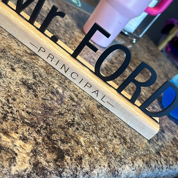 Desk Name Plate for Teacher, Principal, Doctor, Assistant, Custom ...