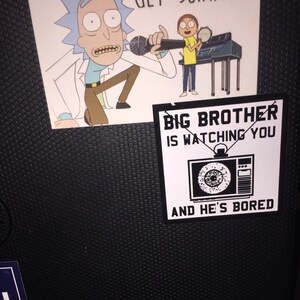 Vinyl Sticker small Big Brother is Watching You and He's Bored TV - Etsy