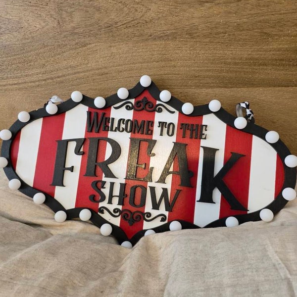 Freak Show Circus and Clown Inspired Marquee Door Hanger, Halloween ...