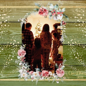 Watercolor Lake and Wild Flowers Borders Wild Floral Borders Premade ...