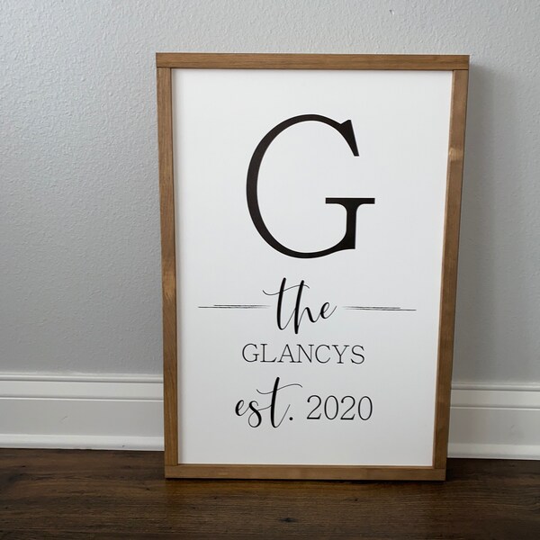 Last Name Letter Sign | Established Sign | Family Name Wood Sign | Home ...