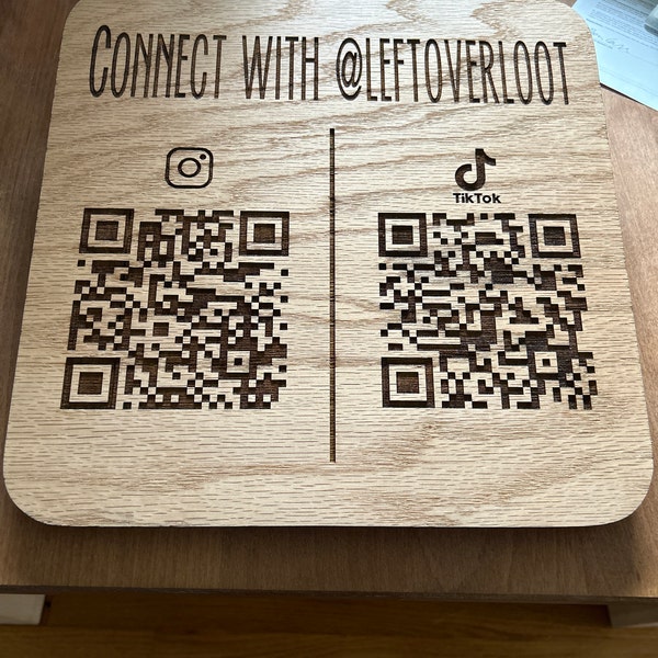 QR Codes Engraved on Wood - Etsy