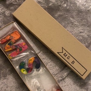 Snowflake Rainbow Crayons Set of 4 Snowflake Original - Etsy