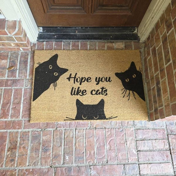 Hope You Like Cats Doormat Cat Door Mat Cat Welcome Mat Cat Gift Funny ...