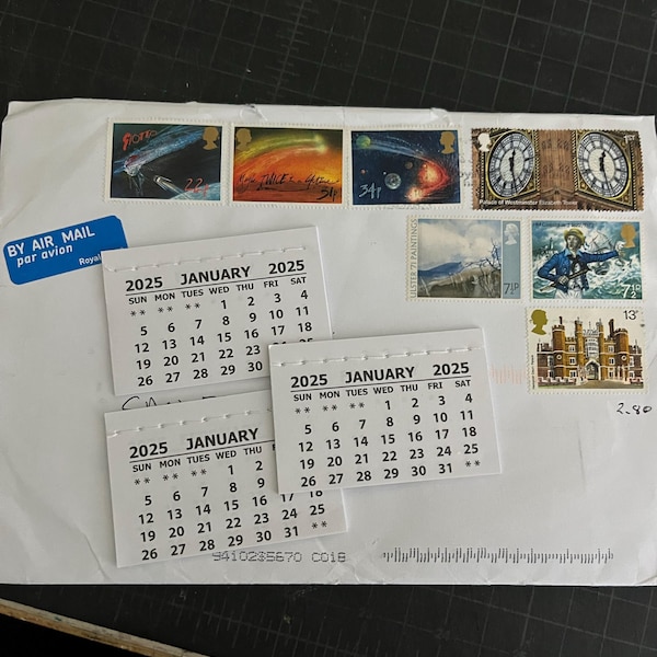 50 Pack of 2025 Mini Calendar Tabs 12 Pages With Sewn Binding Small ...