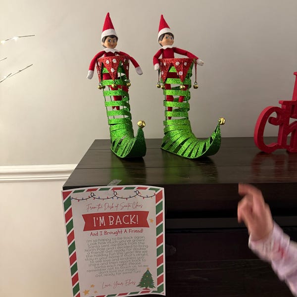 Christmas Elf I'm Back With a Friend Letter Printable - Etsy