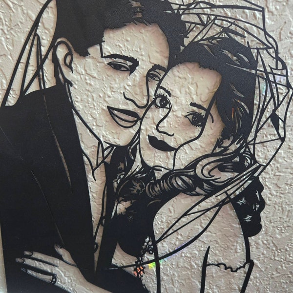 Custom Metal Portrait, Family Portrait Drawn Laser Cutting From Iron ...