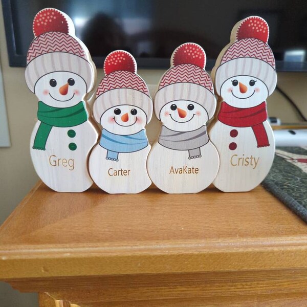Wooden Snowman Puzzle,customized Christmas Snowman Gifts,christmas ...
