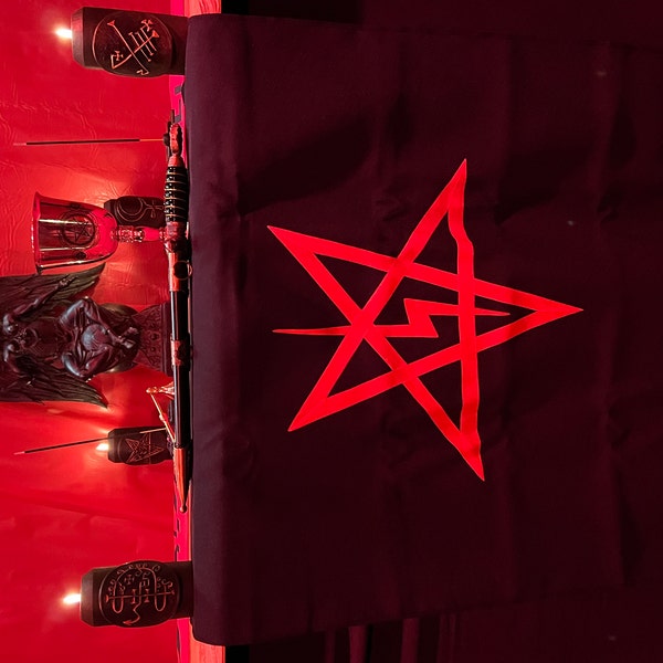Anton Lavey Ritual Tablecloth Altar Cloth Pentagram Satanism Home Decor ...