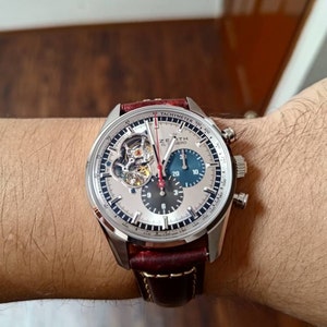 Handmade Copper Brown Italian Leather Watch Strap, Full Grain Leather ...