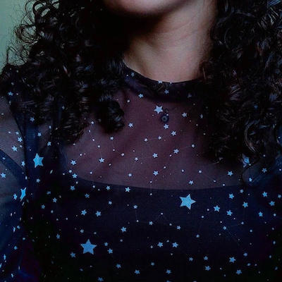 Mesh Constellation Top See Through Stars Black Magic Goth Witch - Etsy